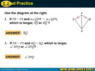 5.6 inequalities in two triangles and indirect proof | PPT