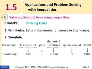 5. applications and problem solving with inequalities | PPT