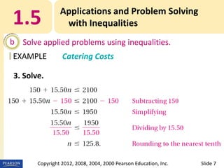 5. applications and problem solving with inequalities | PPT