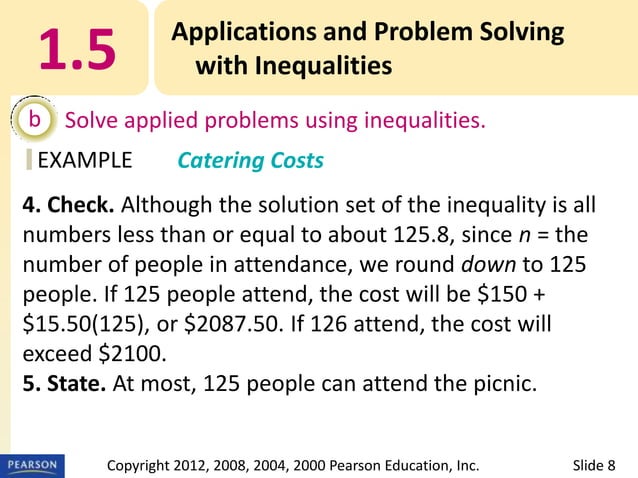 5. applications and problem solving with inequalities | PPT
