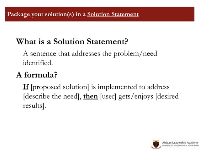 5. solution statements | PPT