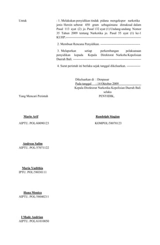 5.surat perintah penyidikan | PDF