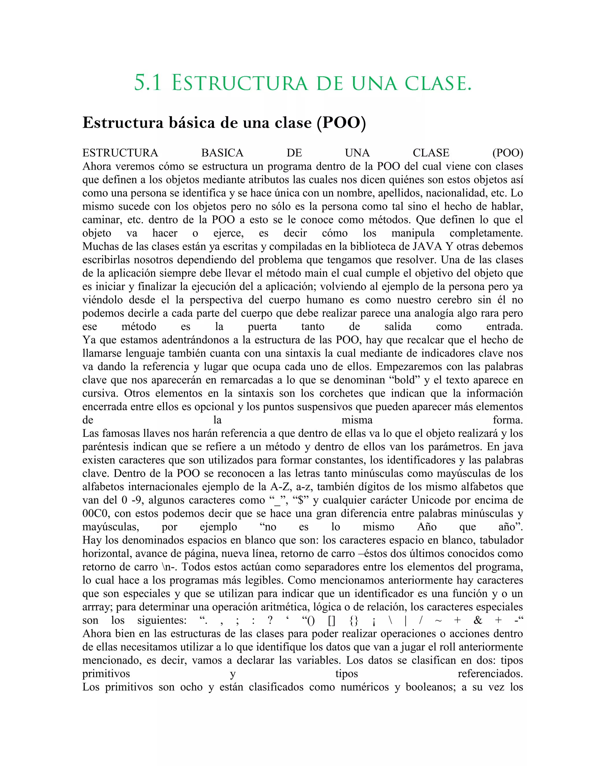 5.1 estructura de una clase. | DOCX