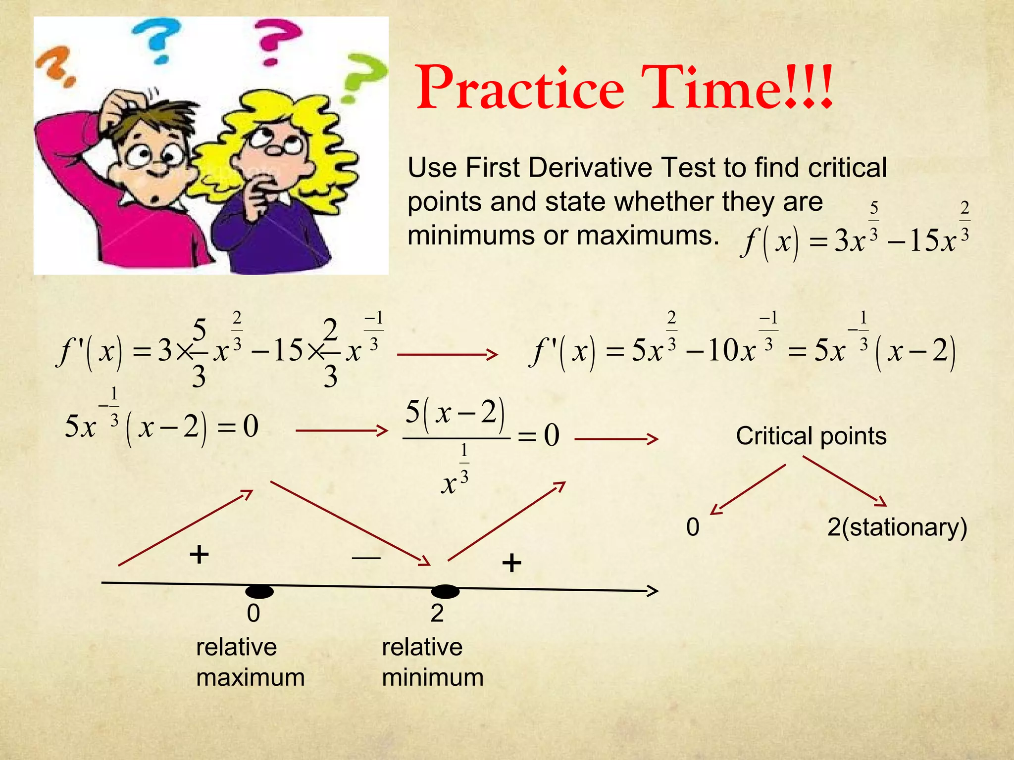 5.2 first and second derivative test | PPT