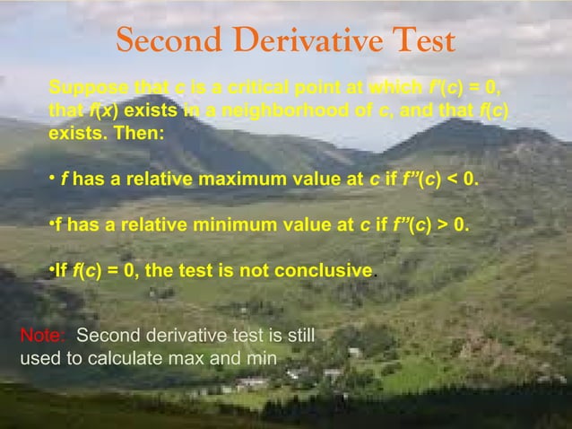 5.2 first and second derivative test | PPT