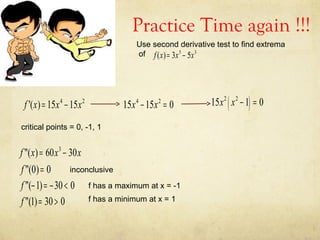 5.2 first and second derivative test | PPT