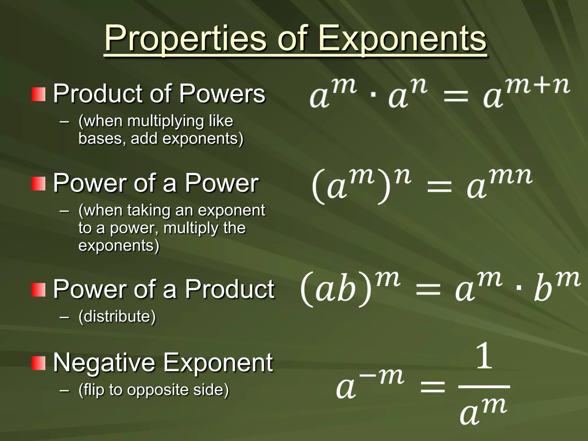 5.1 properties of exponents | PPTX