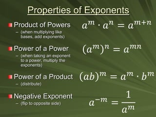 5.1 properties of exponents | PPTX
