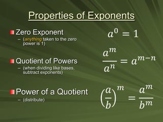 5.1 properties of exponents | PPTX