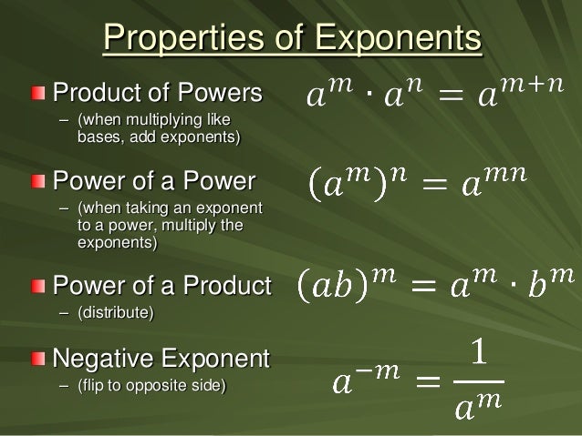 5.1 properties of exponents