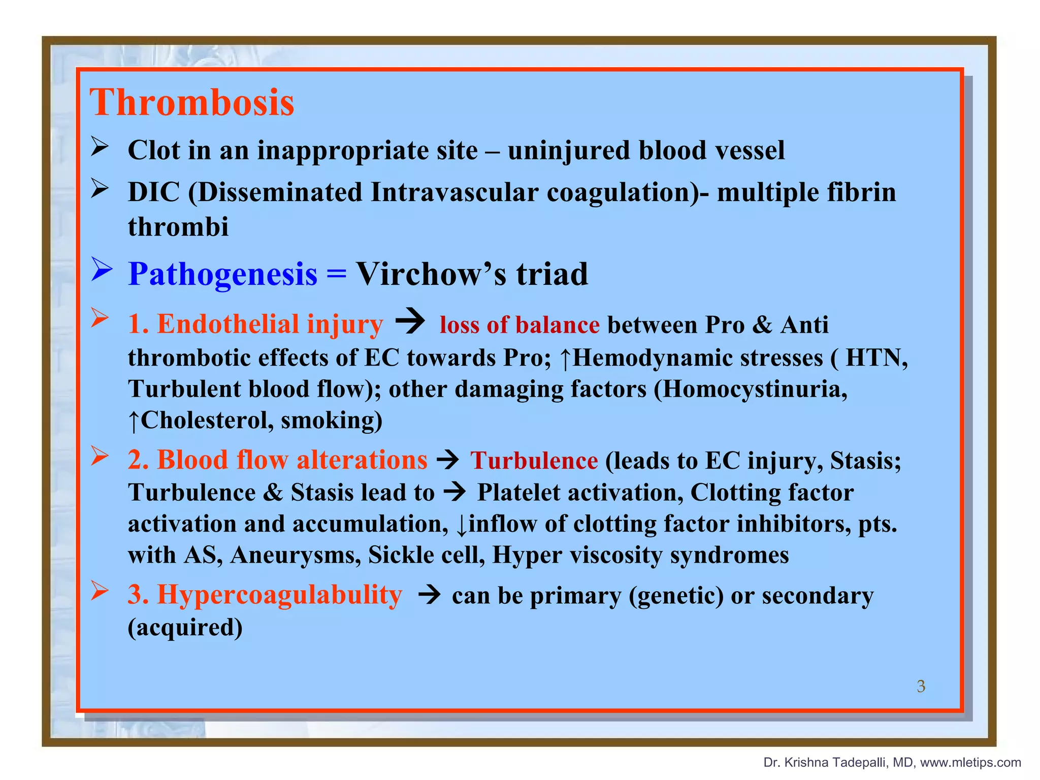 5. thrombosis; hemodynamic disorders | PPT