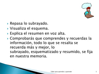 V. TÉCNICAS DE ESTUDIO. Repasar para estudiar | PPTX