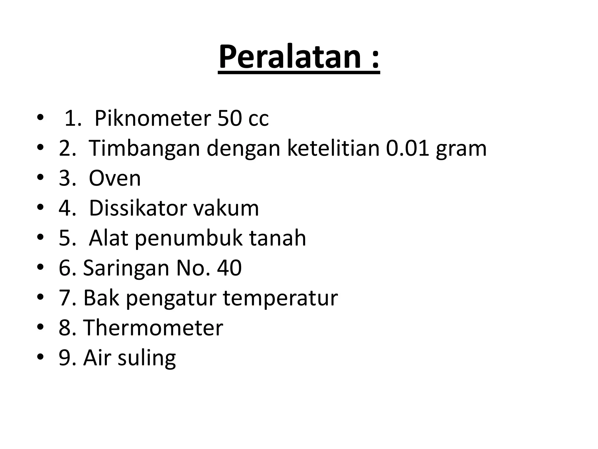 Laboratorium Uji Tanah - Berat Jenis Tanah | PPTX