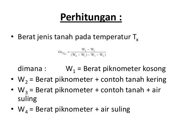 Laboratorium Uji Tanah - Berat Jenis Tanah