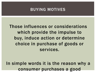Consumer Buying Motives | PPTX
