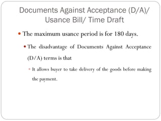 Methods of payment in International trade | PPTX