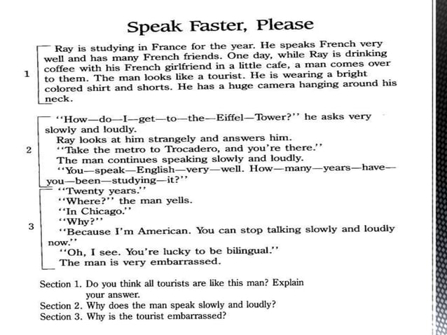 Speaking: 'speak faster, please' | PPT