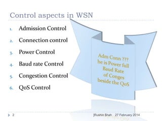 Control aspects in Wireless sensor networks | PPTX