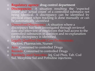 hosp. disp of contr drugs by naga | PPT