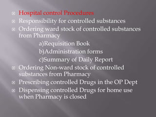 hosp. disp of contr drugs by naga | PPT