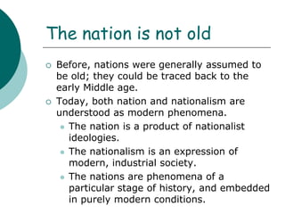 Nation and Nationalism Theories | PPT