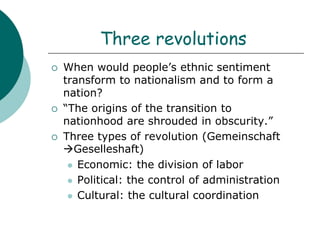 Nation and Nationalism Theories | PPT