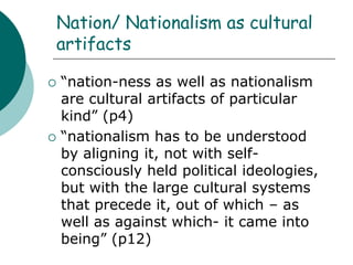 Nation and Nationalism Theories | PPT