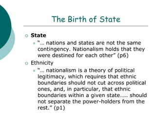 Nation and Nationalism Theories | PPT