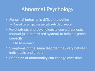 Abnormal Psychology