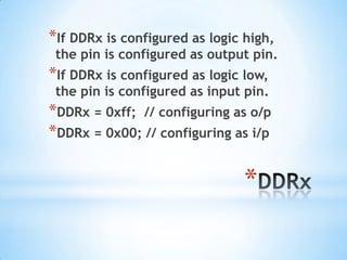 Programming ATmega microcontroller using Embedded C | PPSX