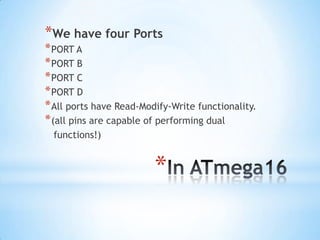 Programming ATmega microcontroller using Embedded C | PPSX