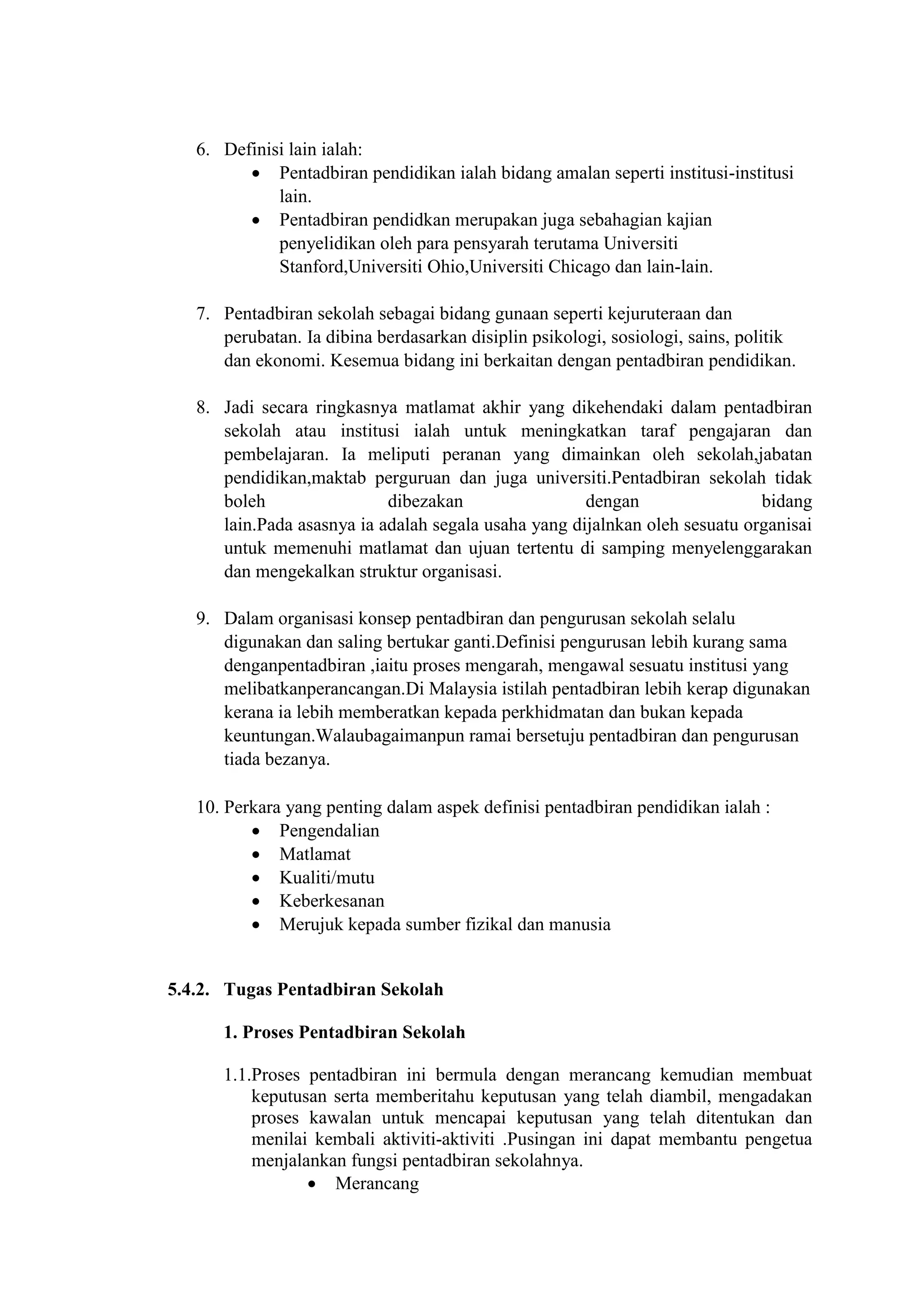 5.4 pengurusan dan pentadbiran sekolah | DOCX