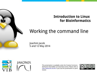 Part 5 of "Introduction to Linux for Bioinformatics": Working the command line's text tools | PPT