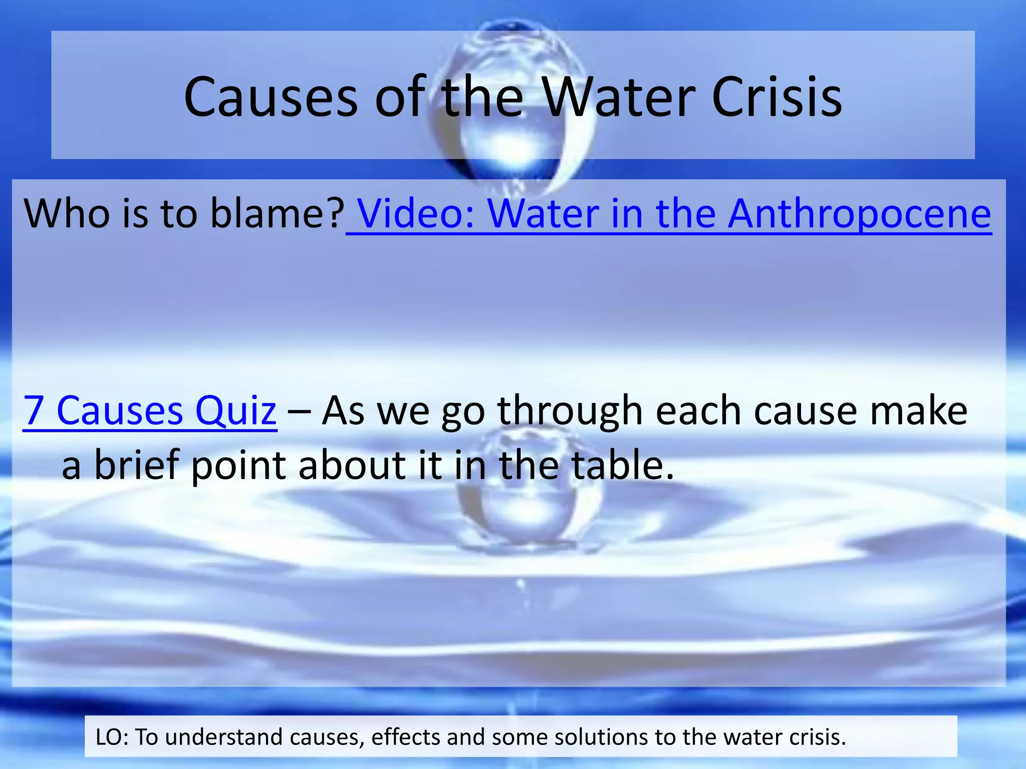 5. water crisis lesson1 | PPT