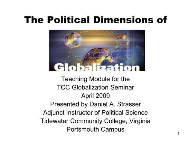 The political dimensions of globalization | PPTX | Islam | Religion ...
