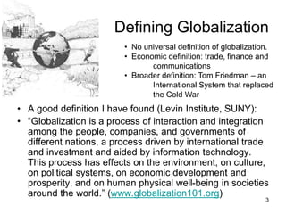 The political dimensions of globalization | PPTX