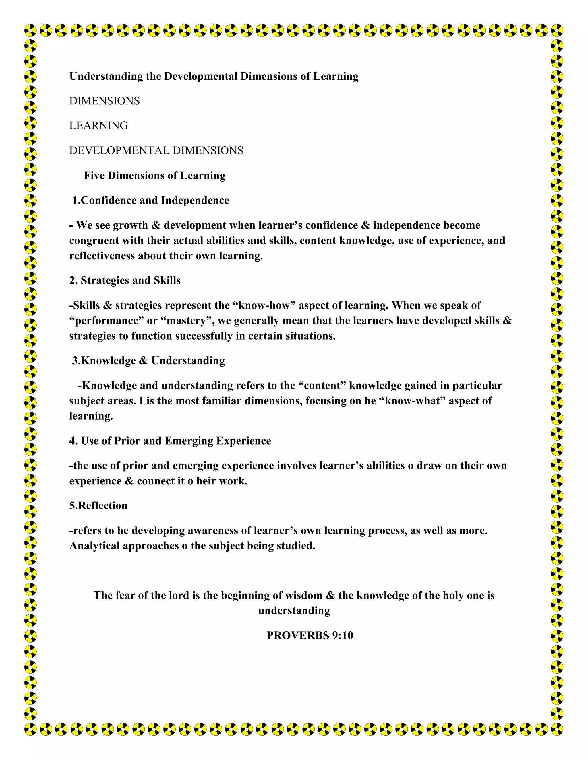 5. understanding the developmental dimensions of learning jojo l. dela ...