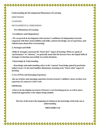 5. understanding the developmental dimensions of learning jojo l. dela ...
