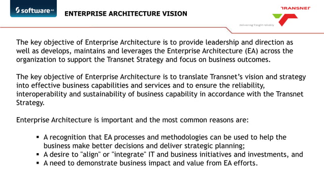 Enterprise Architecture Value Creation - Kevin Govender - Transnet ...
