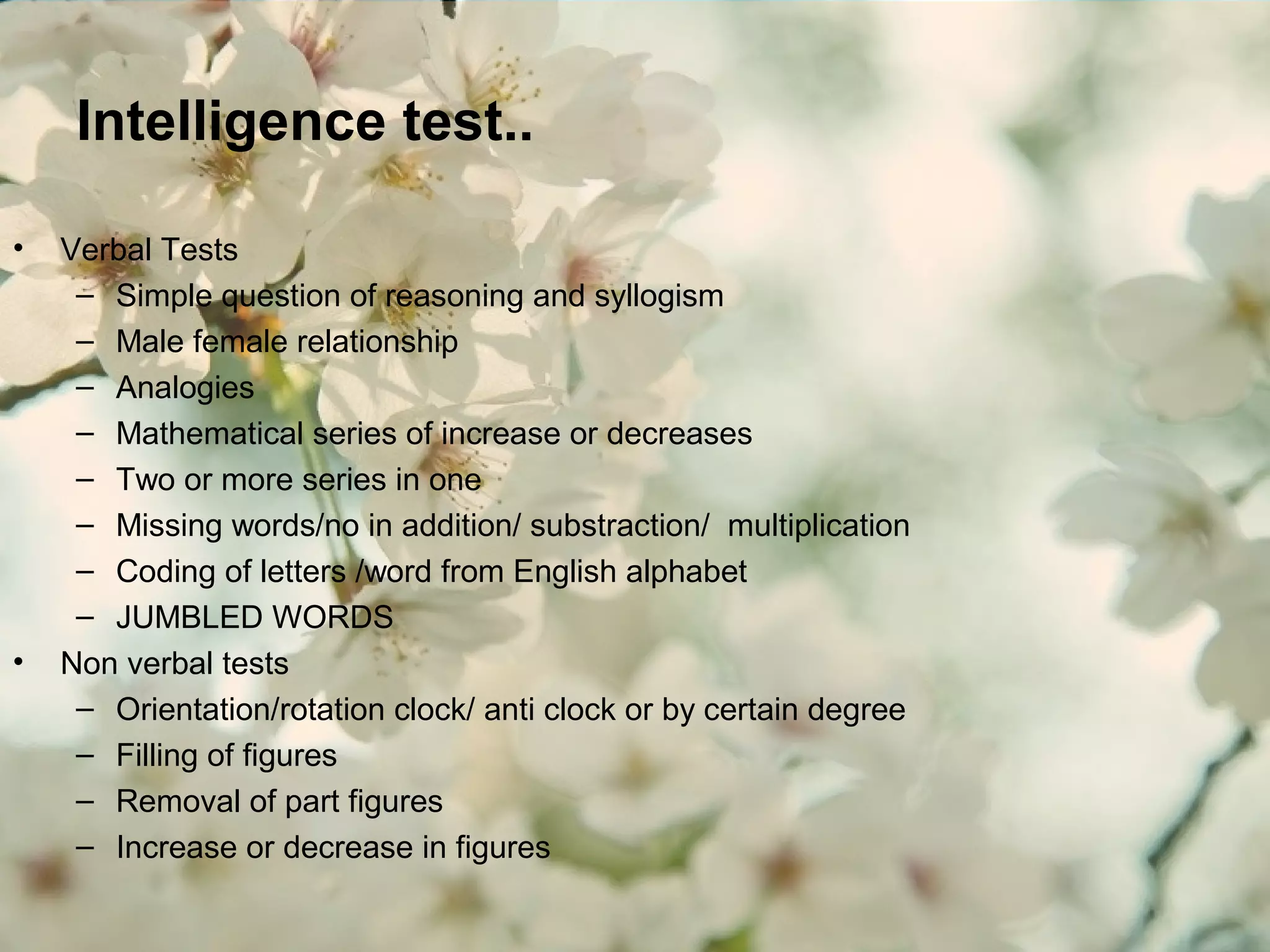Picture Perception and description Test at SSB or screening test for ...
