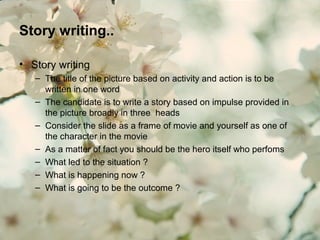 Picture Perception and description Test at SSB or screening test for ...