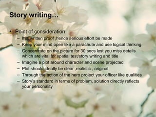 Picture Perception and description Test at SSB or screening test for ...