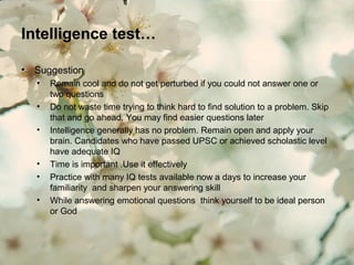 Picture Perception and description Test at SSB or screening test for ...