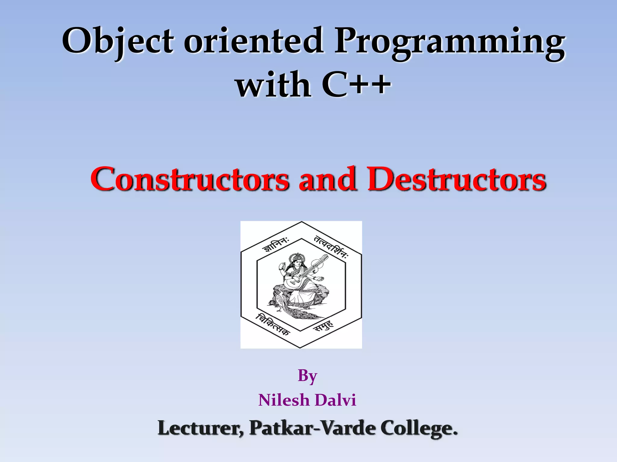 Constructors and destructors | PDF