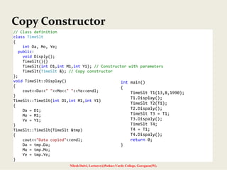 Constructors and destructors | PDF