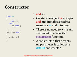 Constructors and destructors | PPT