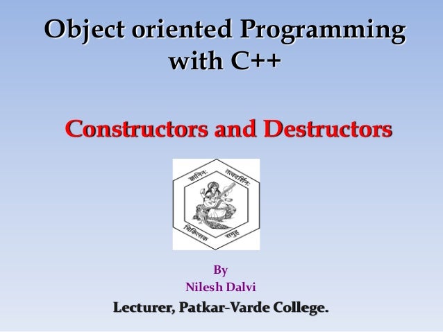 Constructors And Destructors