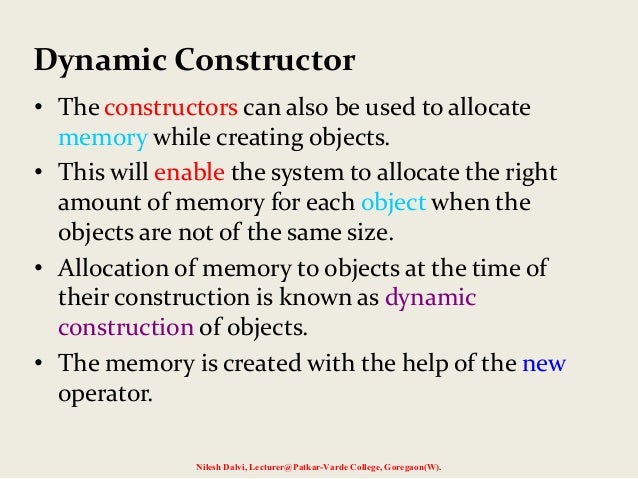 Constructors and destructors