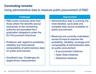 OECD workshop on measuring the link between public procurement, R&D and innovation. "Quantifying ...