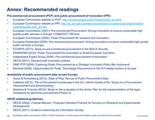 OECD workshop on measuring the link between public procurement, R&D and innovation. "Quantifying ...